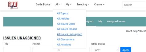 All Issues Unassigned Greatsupport