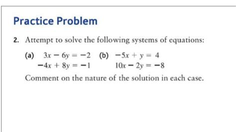 Solved Attempt To Solve The Following Systems Of Chegg