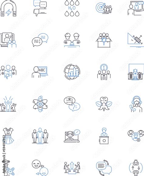 Talks And Speeches Line Icons Collection Orate Address Discourse Lecture Monologue Oration