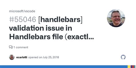Handlebars Validation Issue In Handlebars File Exactly The Same As 18777 · Issue 55046