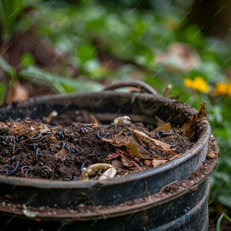 Premium Photo Detailed View Of Open Compost Bin With Active Decomposition