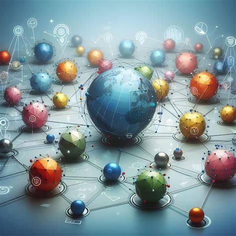 Premium Photo Communication And Connection Concept With Color Spheres