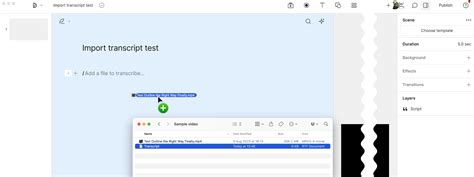 import and sync transcripts from external files in descript storyboard