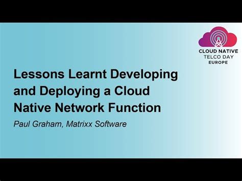 Free Video Lessons Learned Developing And Deploying A Cloud Native Network Function From Cncf