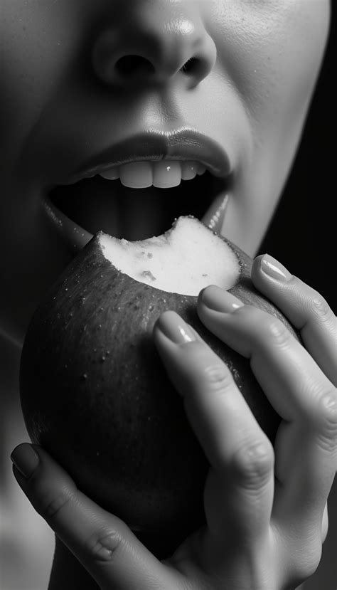 Free Crisp Apple Bite Photo Bite Apple Monochrome Download At