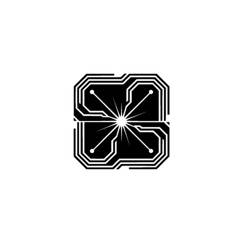 Futuristic Circuitry Burst Minimalist Tech Black White Modern 66953321 Vector Art At Vecteezy