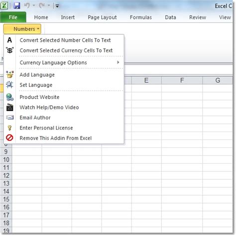 how to convert numbers to text in excel