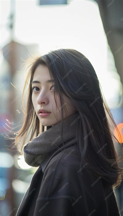 Beautiful Japanese Girl In The City Shot By Dslr Premium Ai Generated