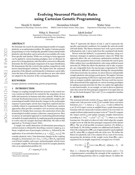evolving neuronal plasticity rules using cartesian genetic programming