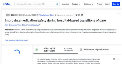 Improving Medication Safety During Hospital Based Transitions Of Care