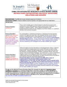 Protocol Deviation Reporting Form Research Ethics