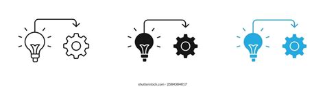 Implementation Icon Black White Vector Outline Stock Vector Royalty