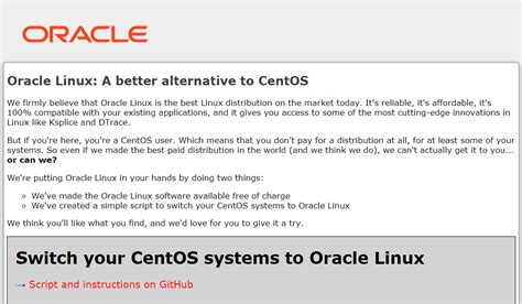 Oracle 建议 CentOS 用户投奔 Oracle Linux并提供了辅助工具 CTO