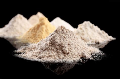 Premium Photo Different Types Of Flour On Black Background