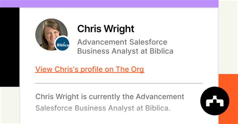 Chris Wright Advancement Salesforce Business Analyst At Biblica The Org