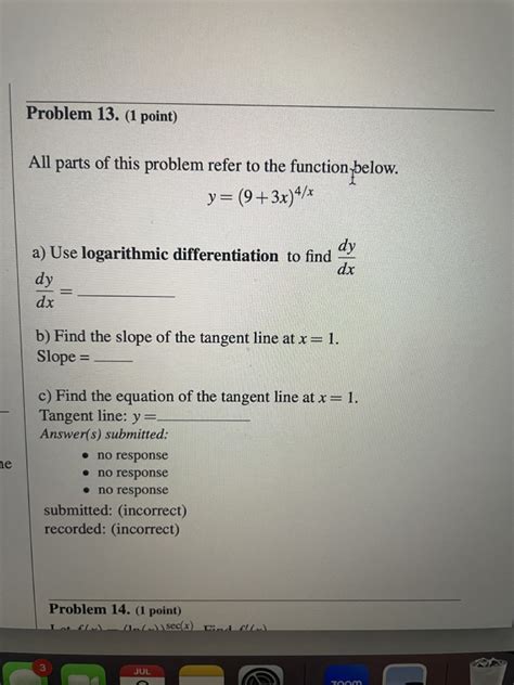 solved let f x ln x sec x find f ′ x f′ x
