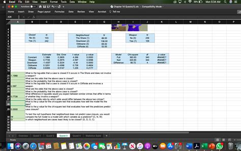 Solved Data Window Help 39 O Mon 5 34 AM A Excel File Edit Chegg Com
