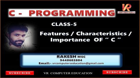 Features Characteristics Importance Of C Rakesh Msc C