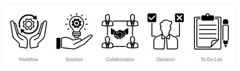 Premium Vector A Set Of 5 Project Management Icons As Workflow Solution Collaboration
