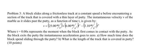 solved problem 3 a block slides along a frictionless track