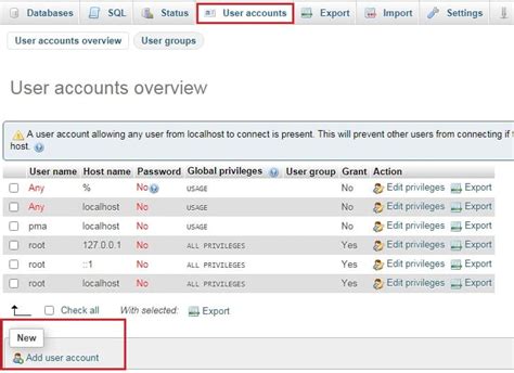 hướng dẫn tạo database trong phpmyadmin