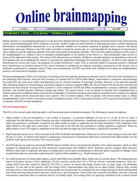 Issues In Brainmappingeeg In Dementias And Hereditary Encephalopathies Pdf