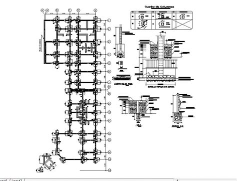 Foundation Plan Footing And Constructive Structure Details Of Building