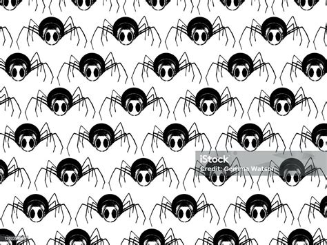 거미 전구 전면 실루엣 반복 패턴 벽지 유령 터미널 접촉 눈 거미 표준 전구 모양의 글로브 합병 실루엣 흰색 배경에 검은 패턴 가공의 인물에 대한 스톡 벡터 아트 및 기타