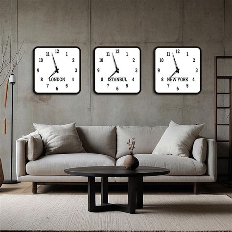 Custom Time Zone Wall Clock Multi Time Zone Clock City Wall Clock