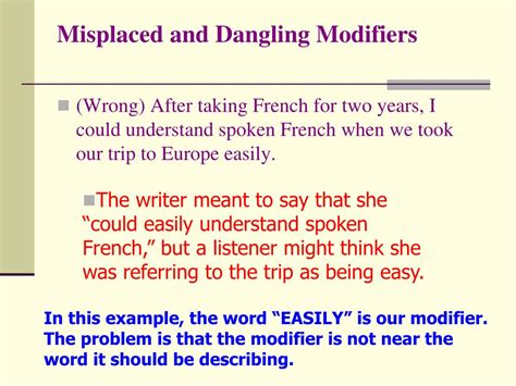 Ppt Misplaced And Dangling Modifiers Powerpoint Presentation Free Download Id440289