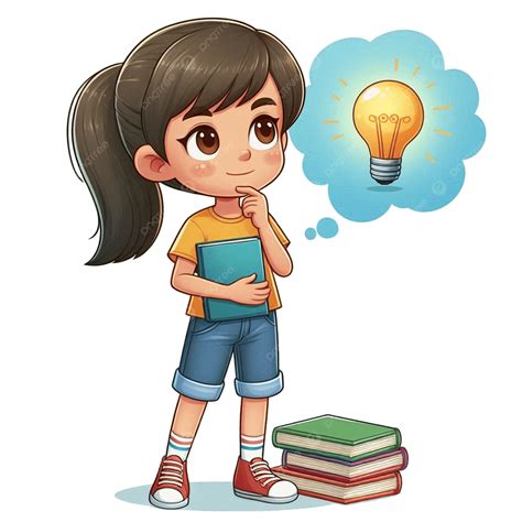 Una Niña Pensando Algo Png Dibujos Pensando Niños Pensantes Mochila