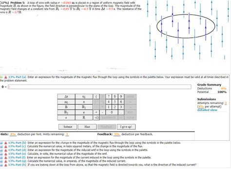 solved 17 problem 5 a loop of wire with radius r 0 065
