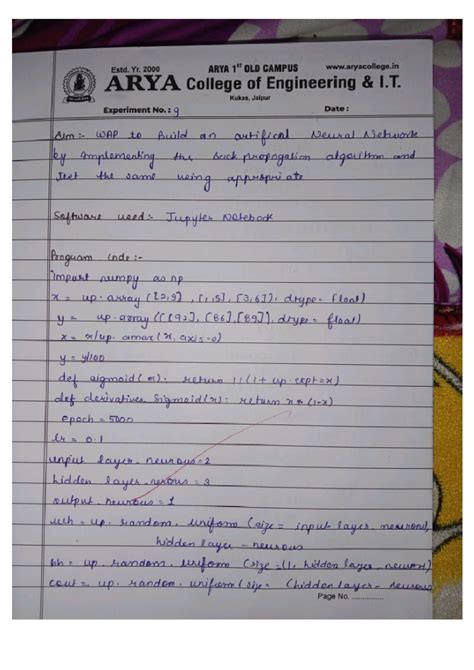 ML Lab Ml Lab B Tech Studocu