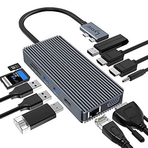 MacBook Pro Docking Station Lyare USB C Docking Station With Dual USB C 4K HDMI Hub USB3 0 2