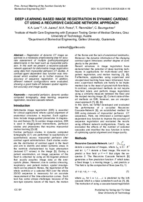 Pdf Deep Learning Based Image Registration In Dynamic Cardiac Ct Using A Recursive Cascade