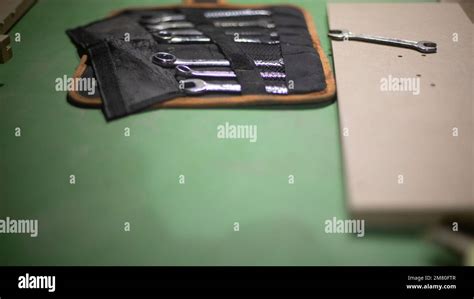 Tool On Table Work Desk In Workshop Keys For Nuts Details Of