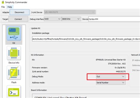 how to use efm8 starter kit on board debugger to debug an external efm8
