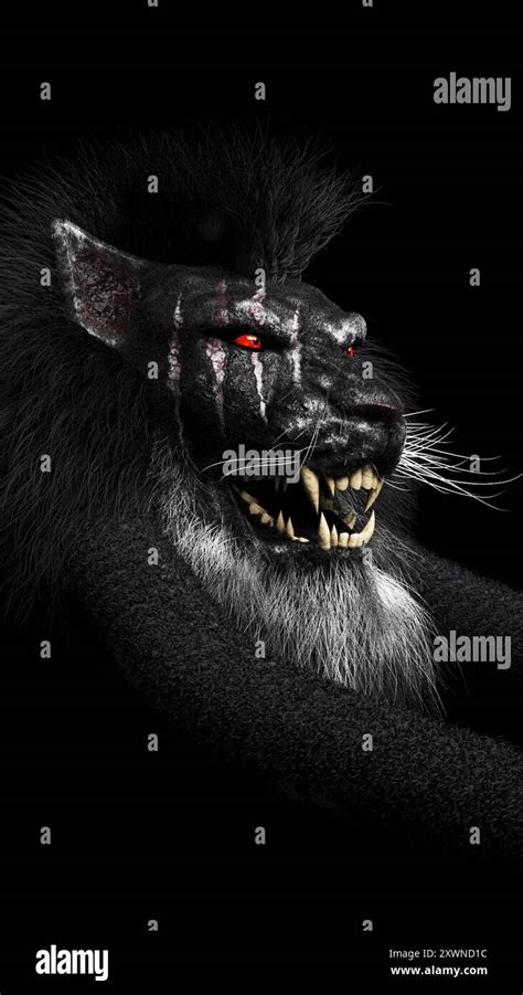 Angry Dark Lion Eyes