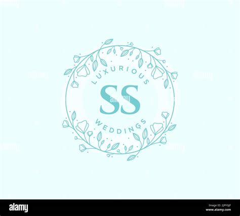 Ss Initials Letter Wedding Monogram Logos Template Hand Drawn Modern Minimalistic And Floral