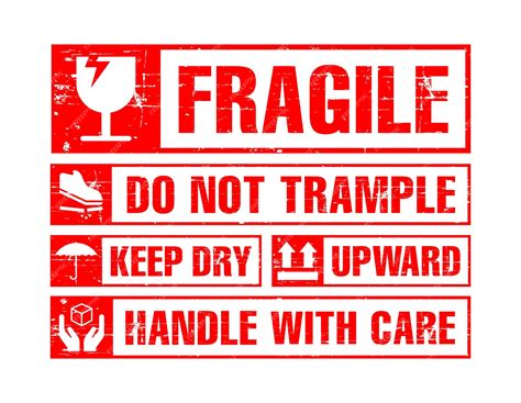 Premium Vector Warning Fragile Sign Grunge Sticker