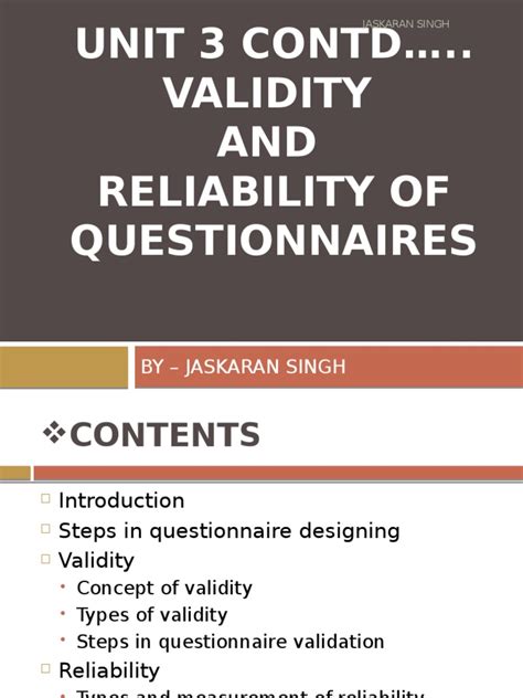 Validity And Reliability Of Questionnaires Pdf Validity Statistics