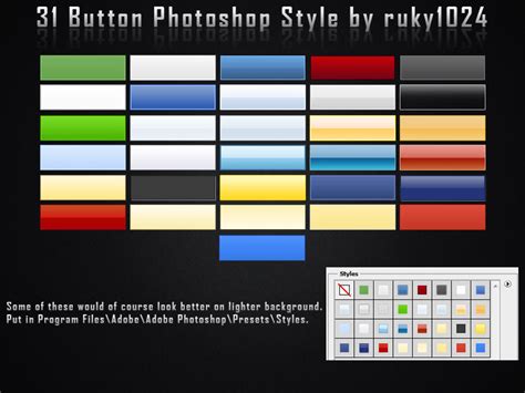 31 Button Photoshop Styles By Ruky1024 On Deviantart