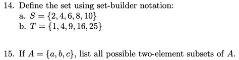 Solved Define The Set Using Set Builder Notation A Chegg Com