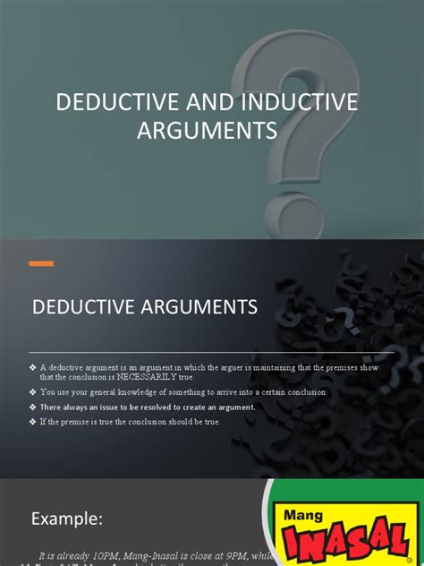 deductive and inductive arguments pdf deductive reasoning argument