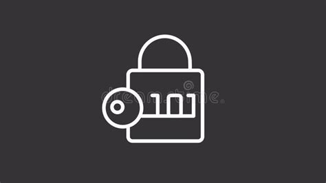 animated decryption white line icon stock video video of digital