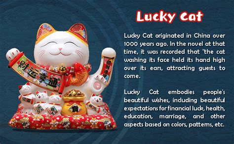 Txyxt Chinese Lucky Statue Cat Chinese Ceramic Waving Arm