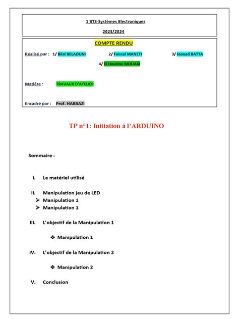 Tp 1 Arduino Ta Pdf