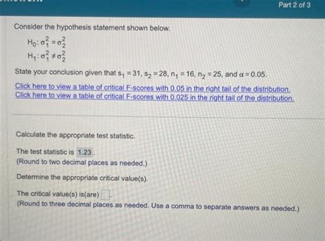 Solved Consider The Hypothesis Statement Shown Below