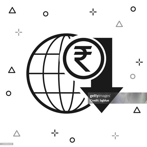 Indian Rupee Rate Decrease Icon On White Background High Res Vector Graphic Getty Images