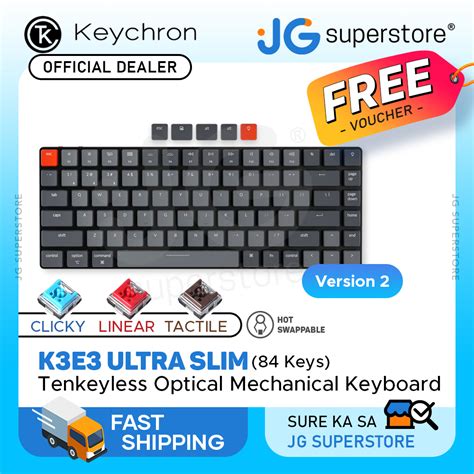 Keychron K V Ultra Slim Wired Wireless TKL Mechanical Keyboard Keys RGB Hot Swappable